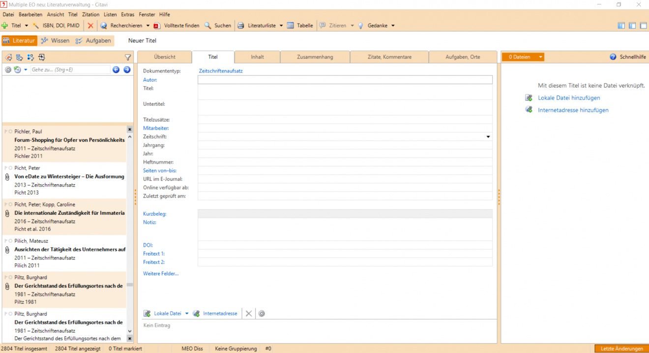 Literatur erfassen und verwalten (Citavi Teil 2/6) – Dr. Jur.